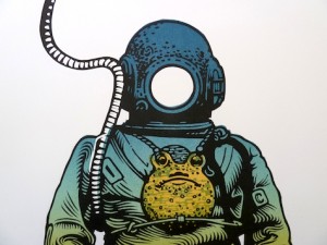 Behind the scene – La linogravure de Linocutboy: Deep Sea Diver